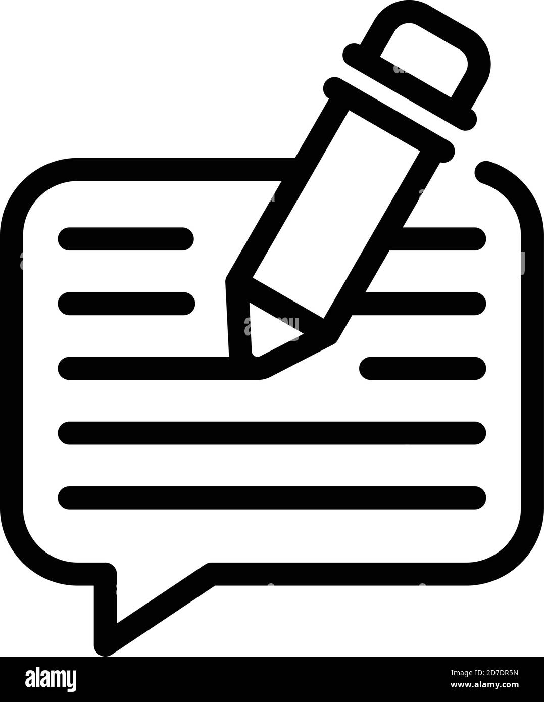 Chat writing icon. Outline chat writing vector icon for web design ...