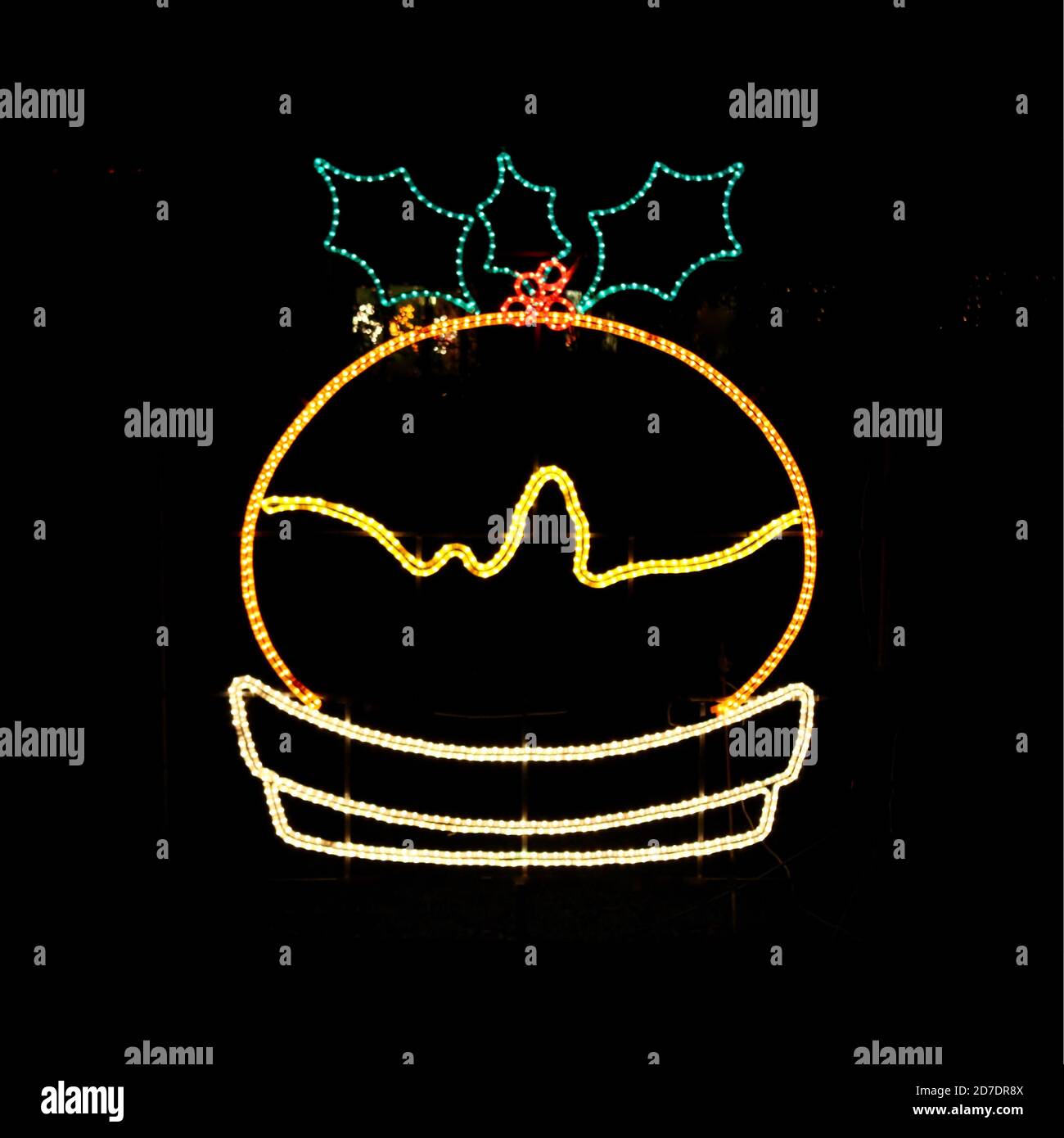 Christmas pudding as seen at the Angarrack christmas lights display in ...
