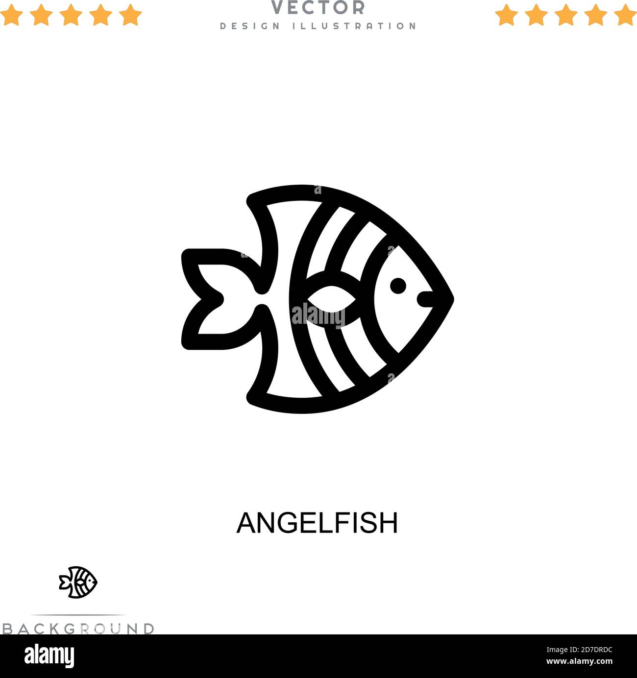 Angelfish icon. Simple element from digital disruption collection. Line ...