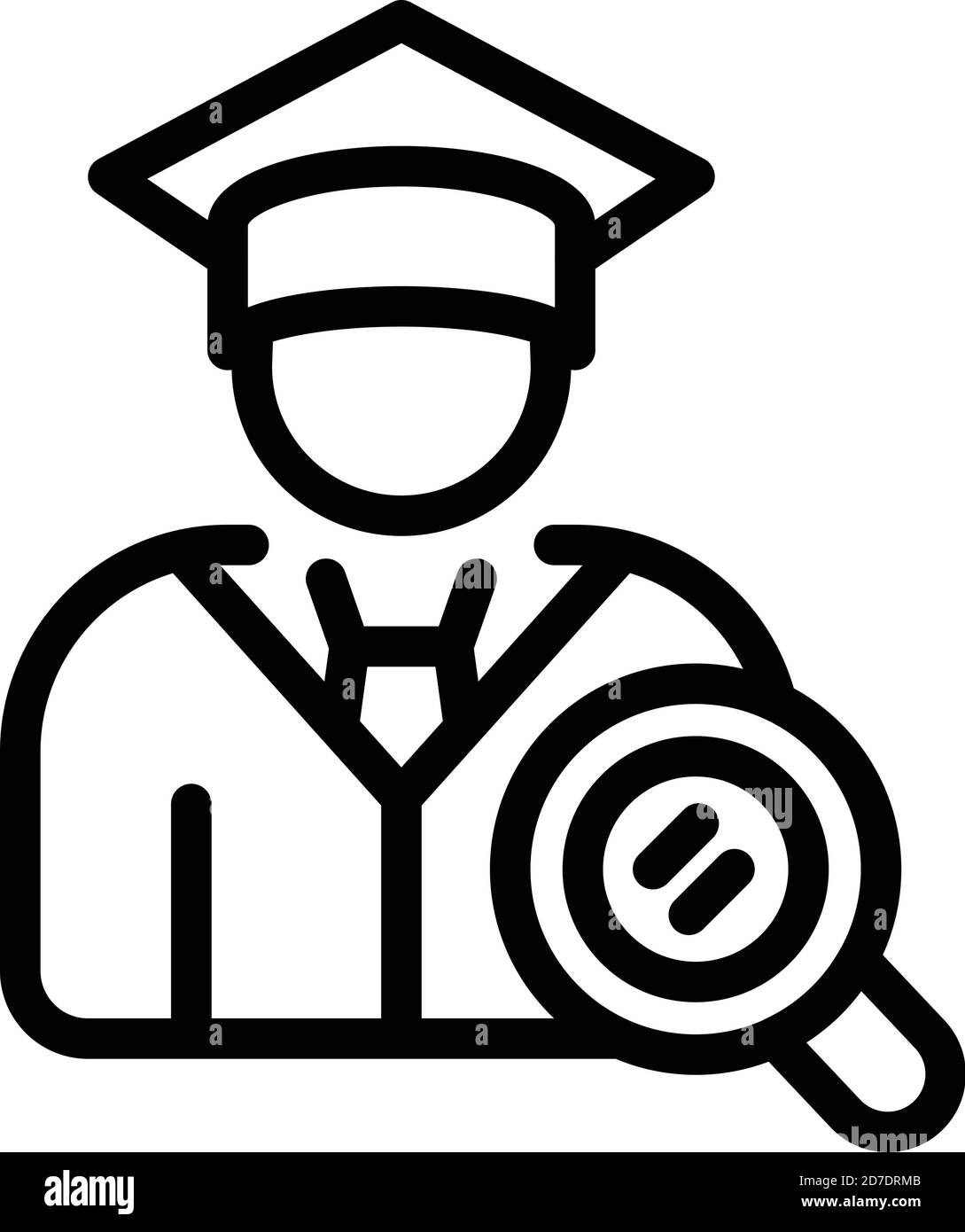 Graduated student icon. Outline graduated student vector icon for web ...