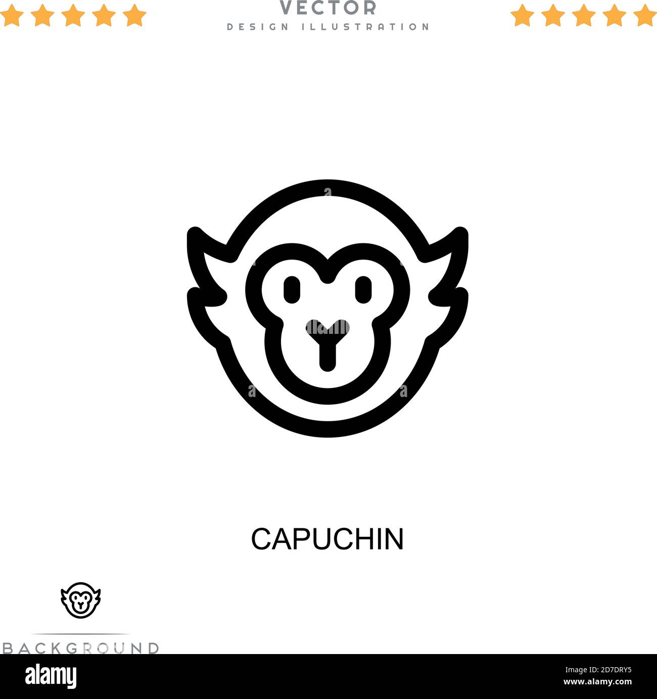 Capuchin icon. Simple element from digital disruption collection. Line ...
