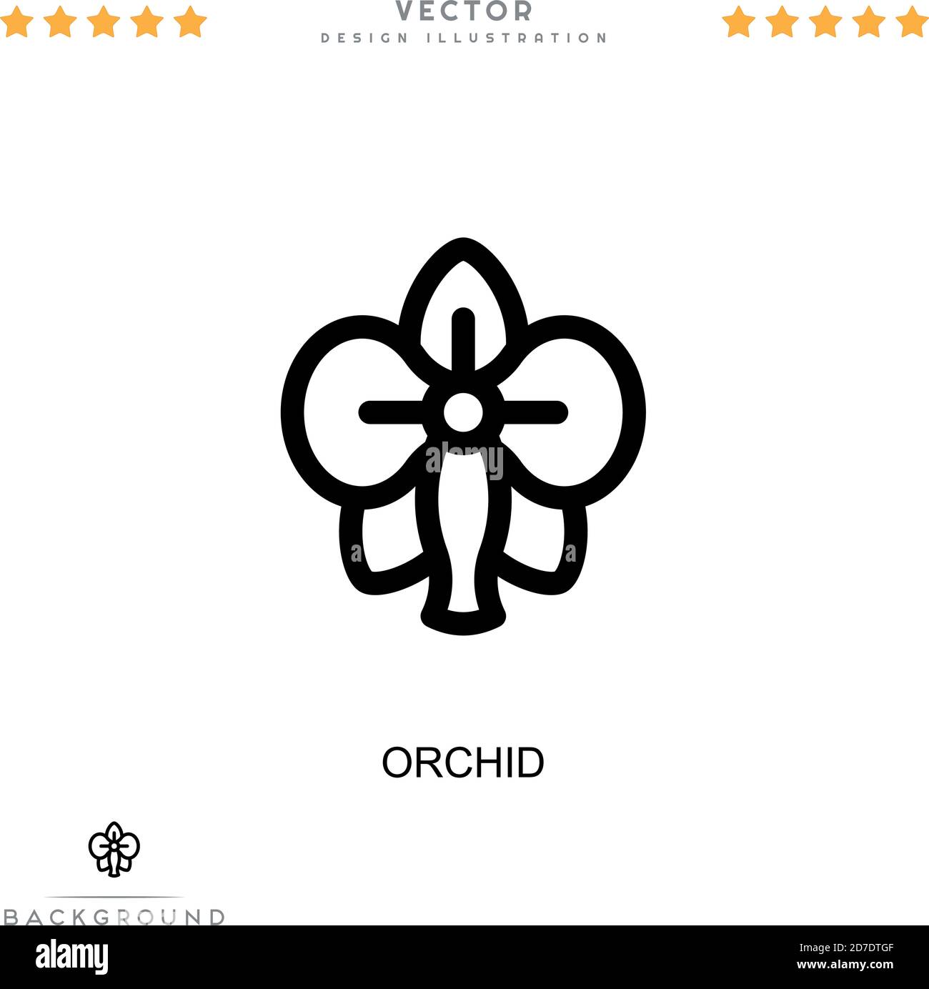 Orchid icon. Simple element from digital disruption collection. Line ...