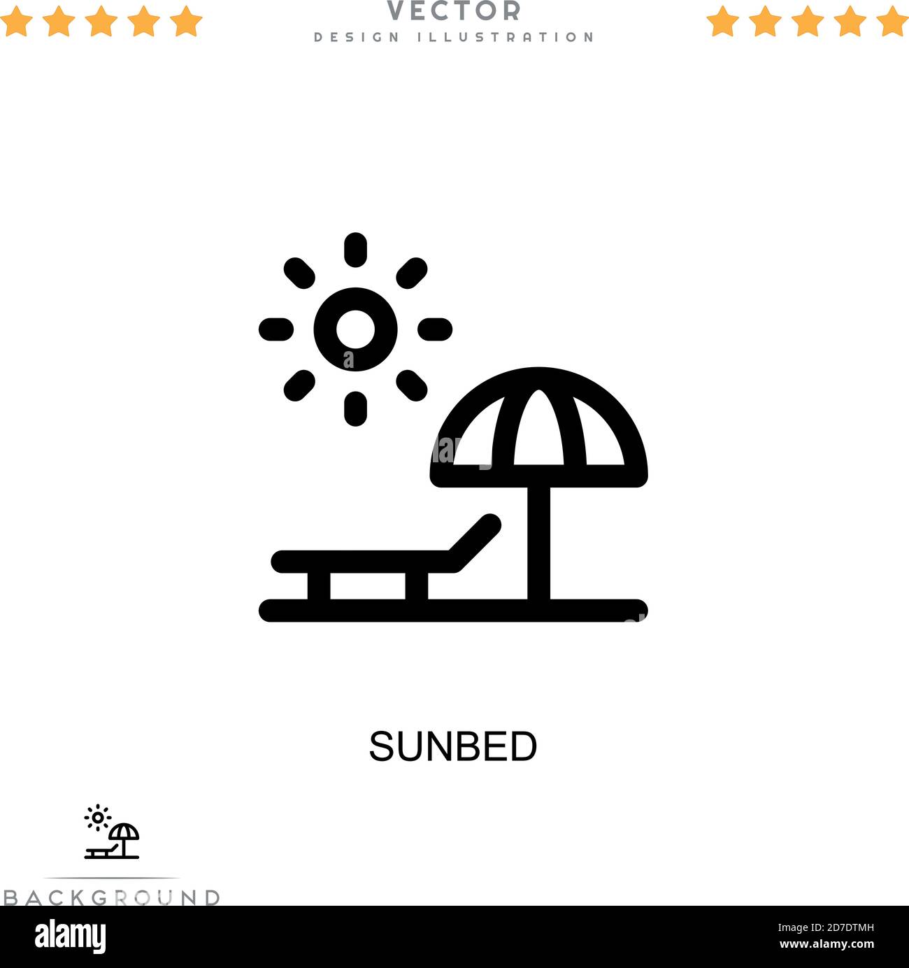 Sunbed icon. Simple element from digital disruption collection. Line ...