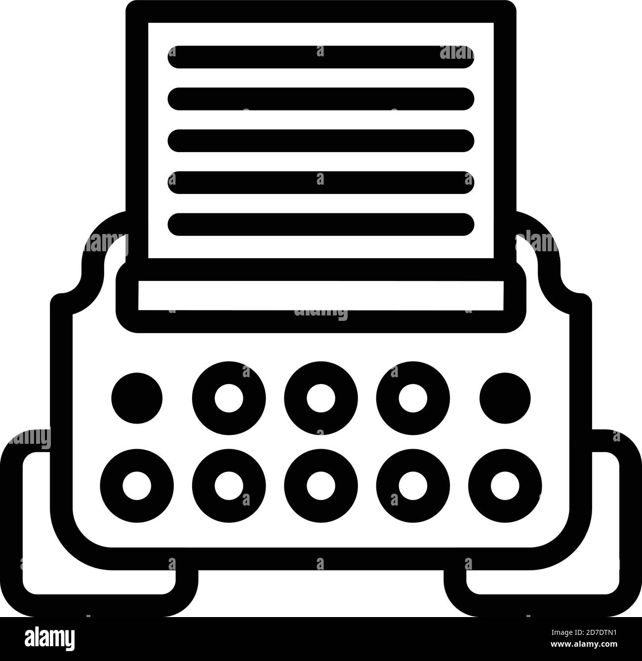 Typewriter icon. Outline typewriter vector icon for web design isolated ...