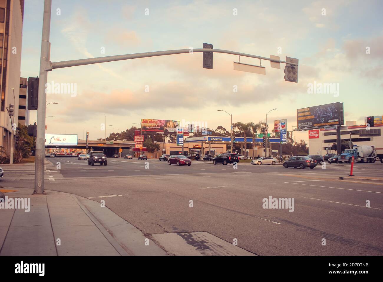 Traffic on Shoreline Drive in Long Beach, Los Angeles County ...