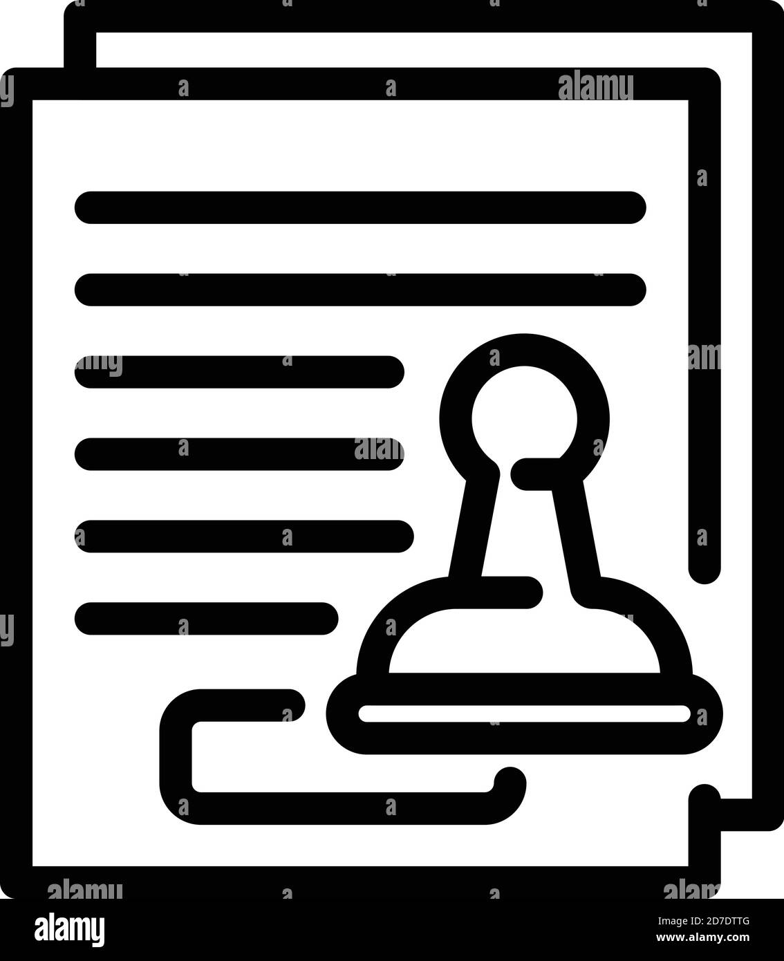 Stamp paper icon. Outline stamp paper vector icon for web design ...