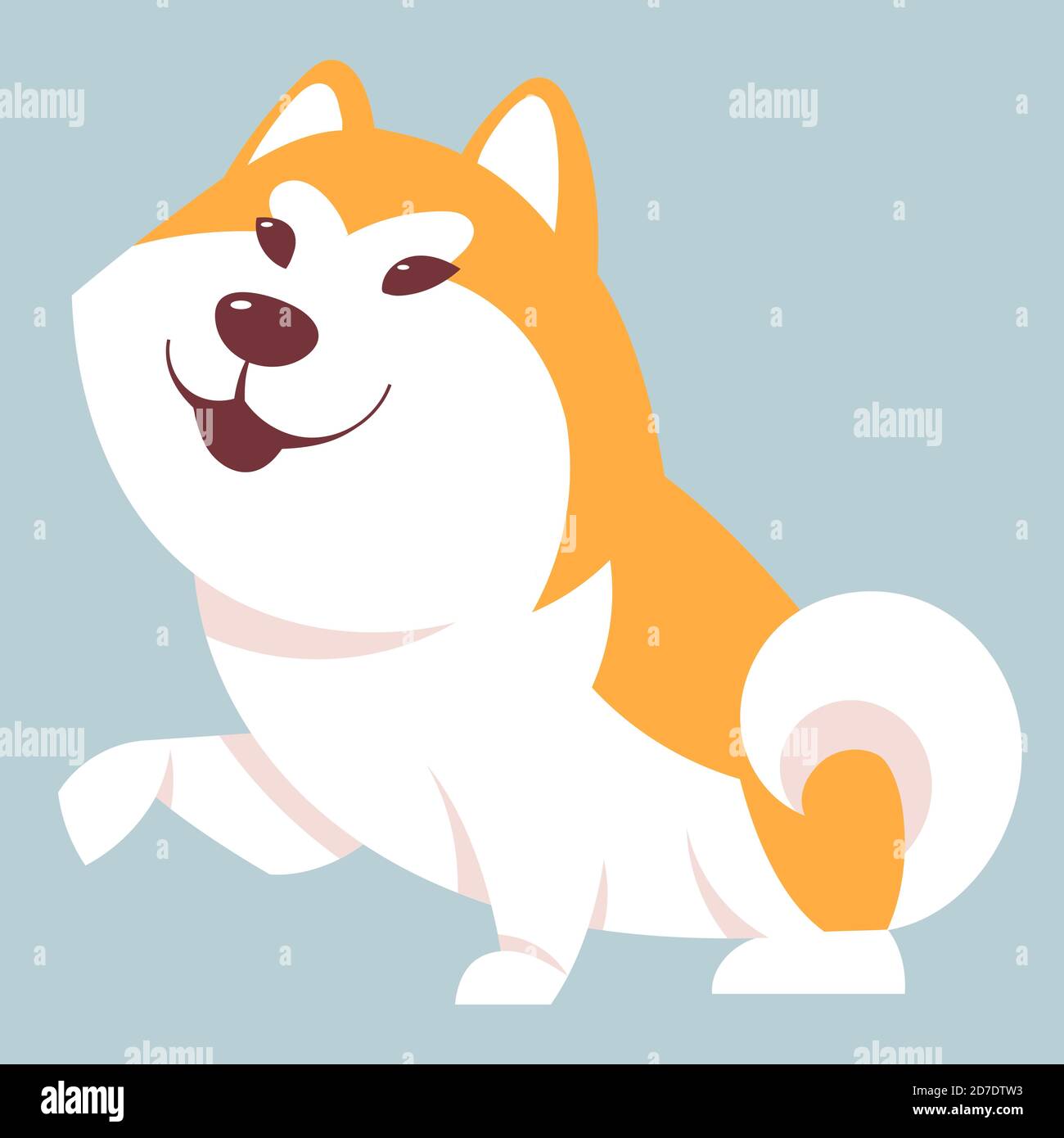 Akita Inu dog giving paw. Cute pet in cartoon style Stock Vector Image ...