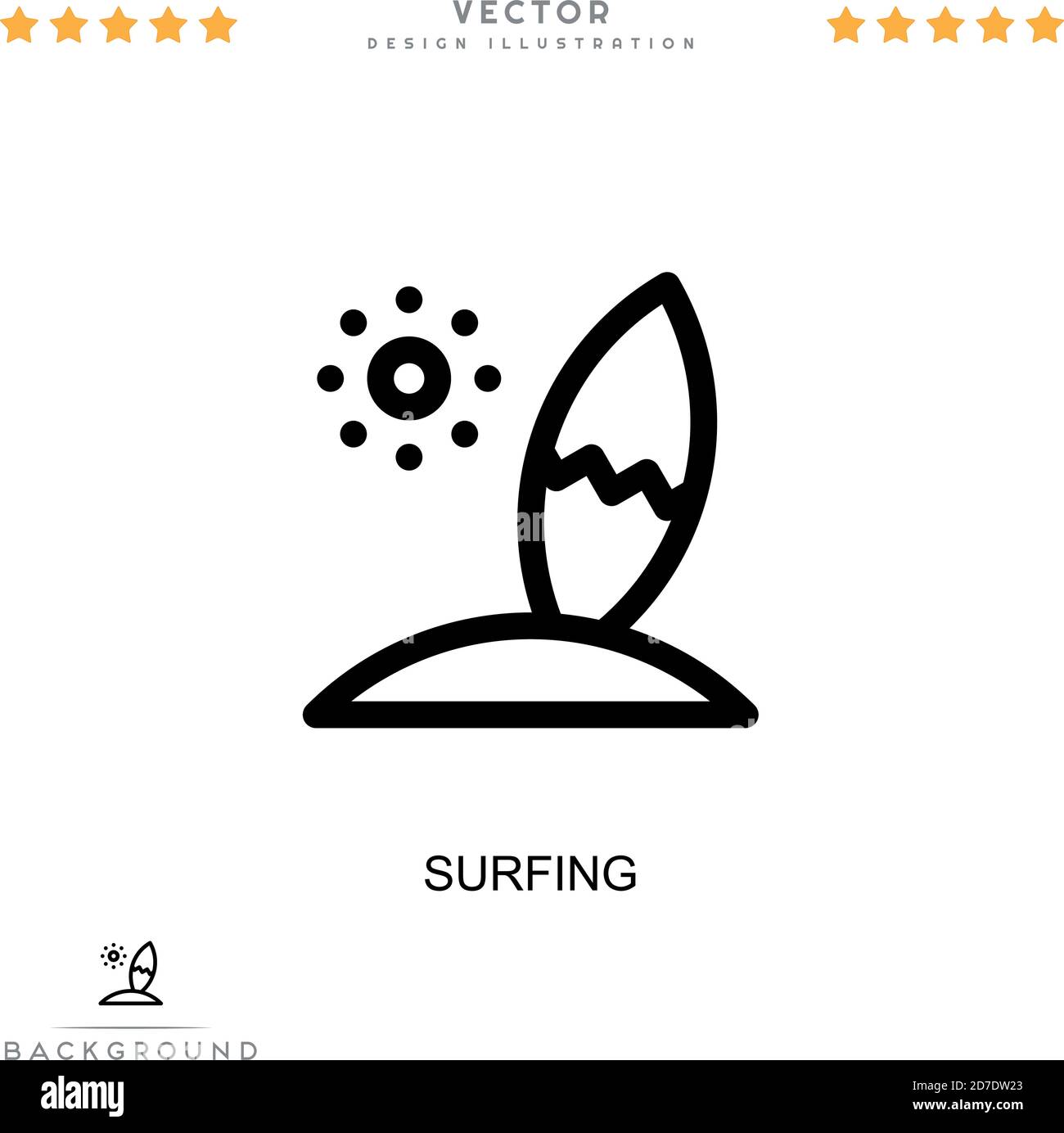 Surfing icon. Simple element from digital disruption collection. Line ...