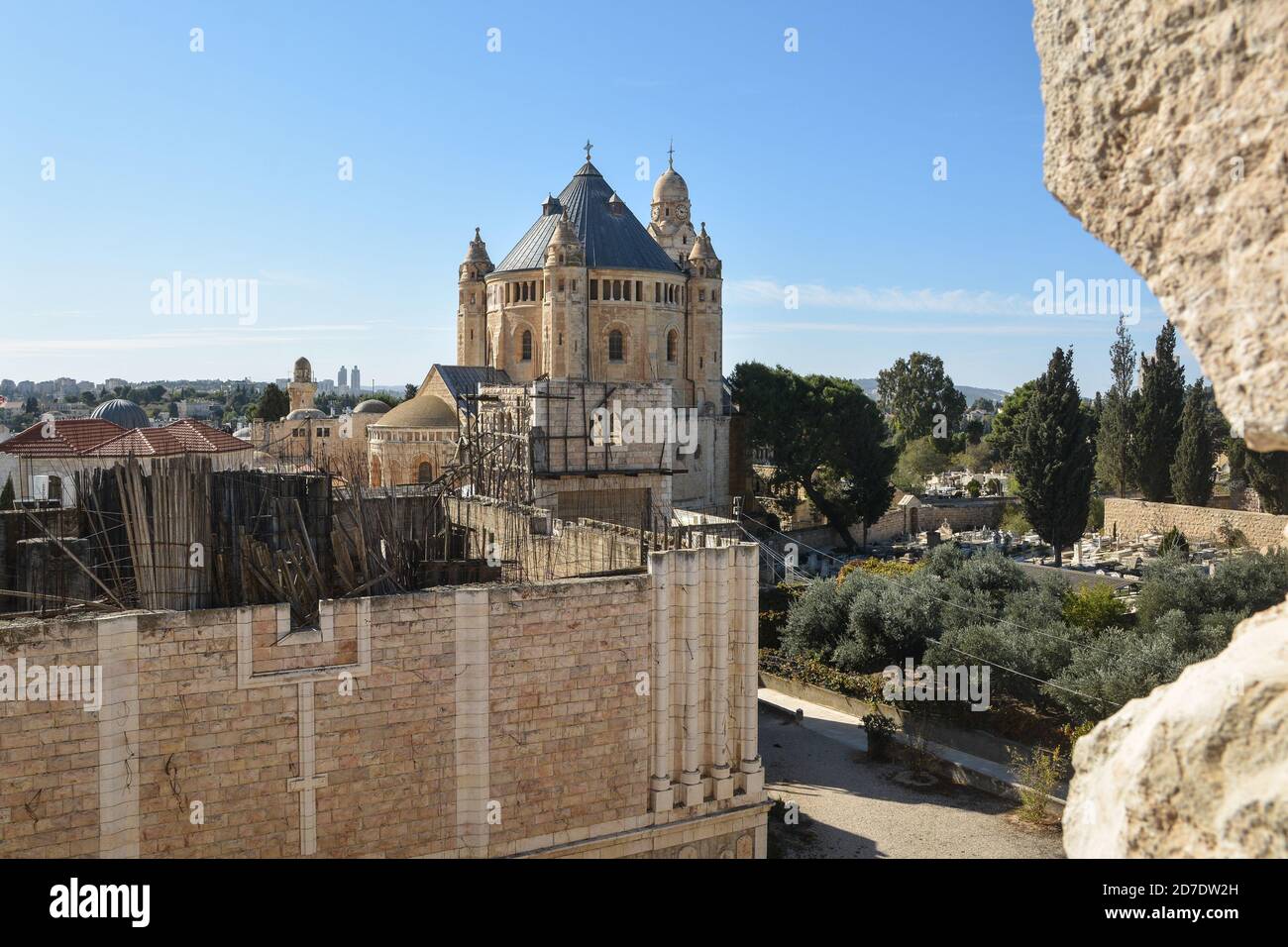 Monastery of the Assumption of the Virgin. Catholic temple on the Zion ...