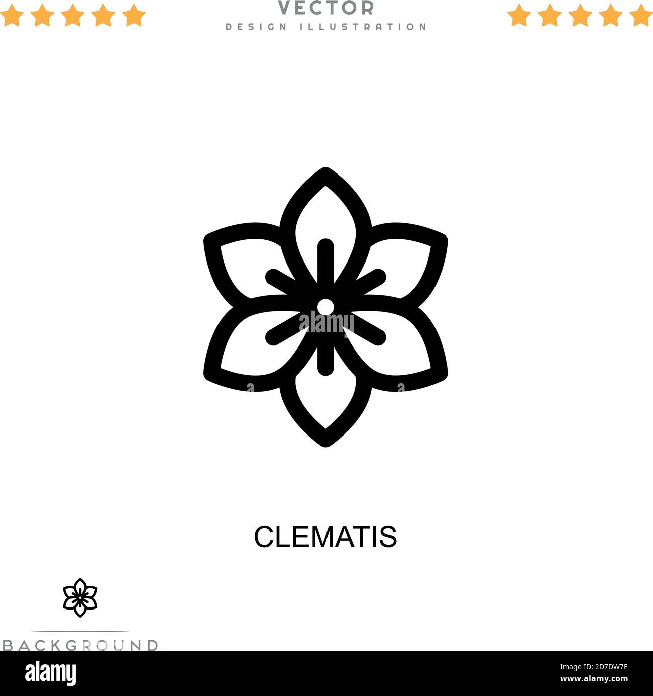 Clematis icon. Simple element from digital disruption collection. Line ...