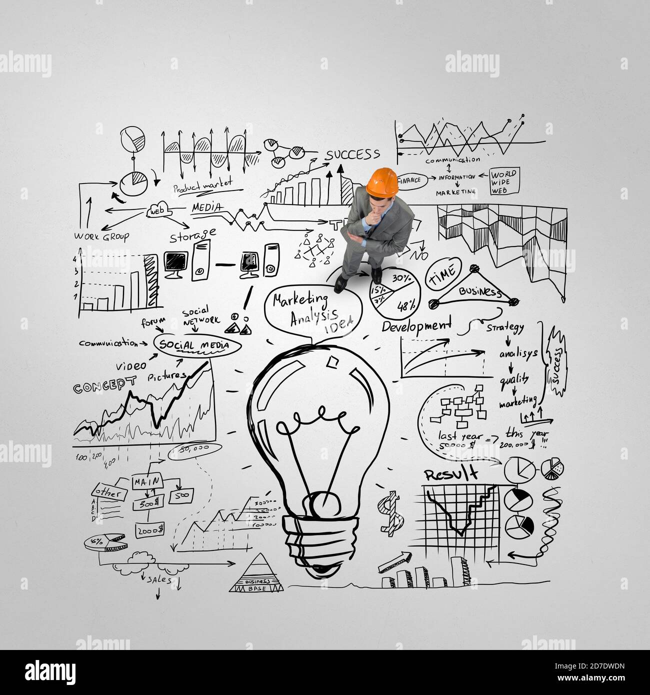 Man engineer thinking over his plan Stock Photo - Alamy