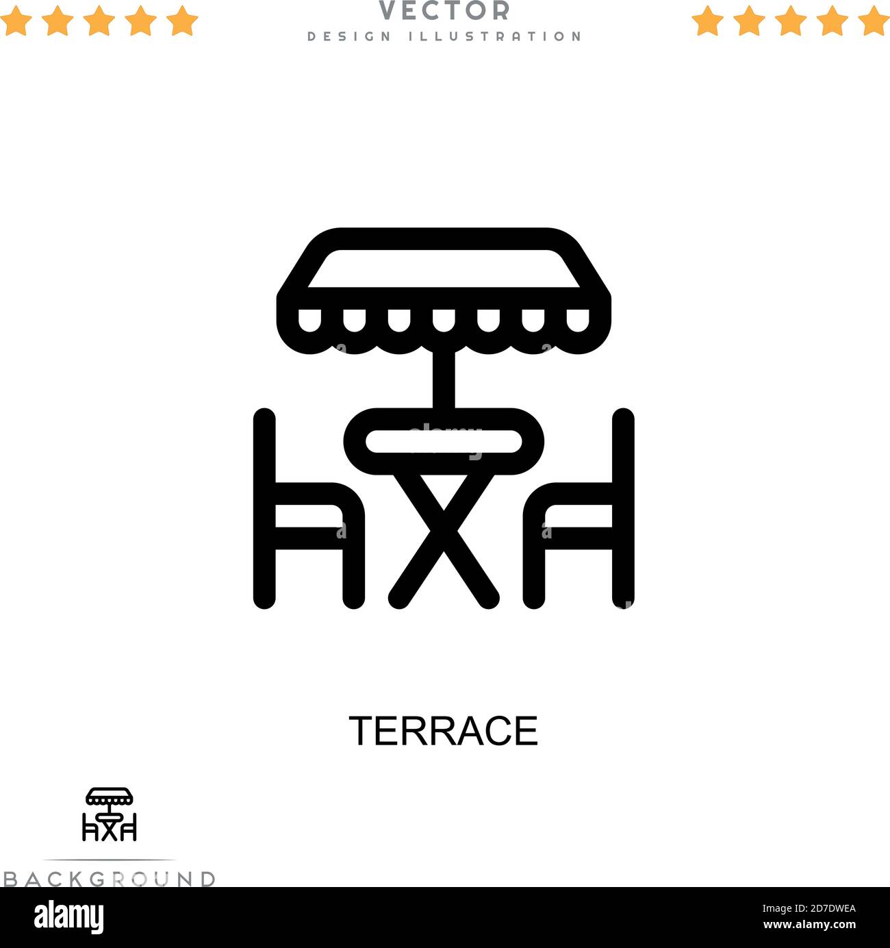 Terrace icon. Simple element from digital disruption collection. Line ...