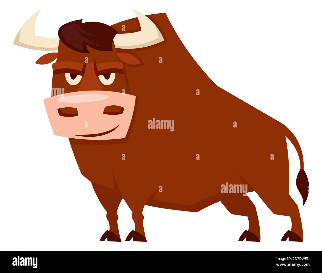 Standing angry bull. Farm animal in cartoon style Stock Vector Image ...