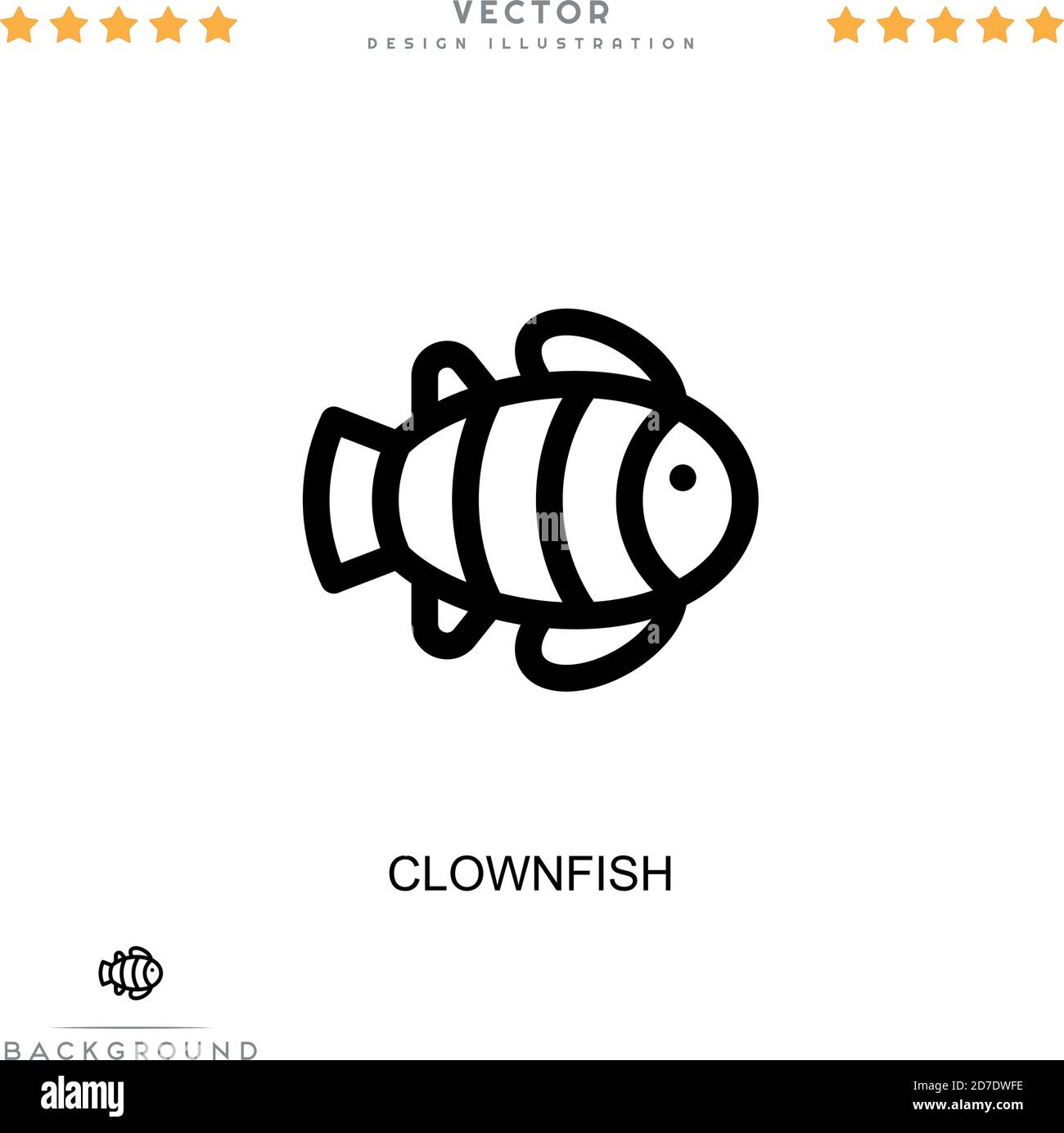 Clownfish icon. Simple element from digital disruption collection. Line ...