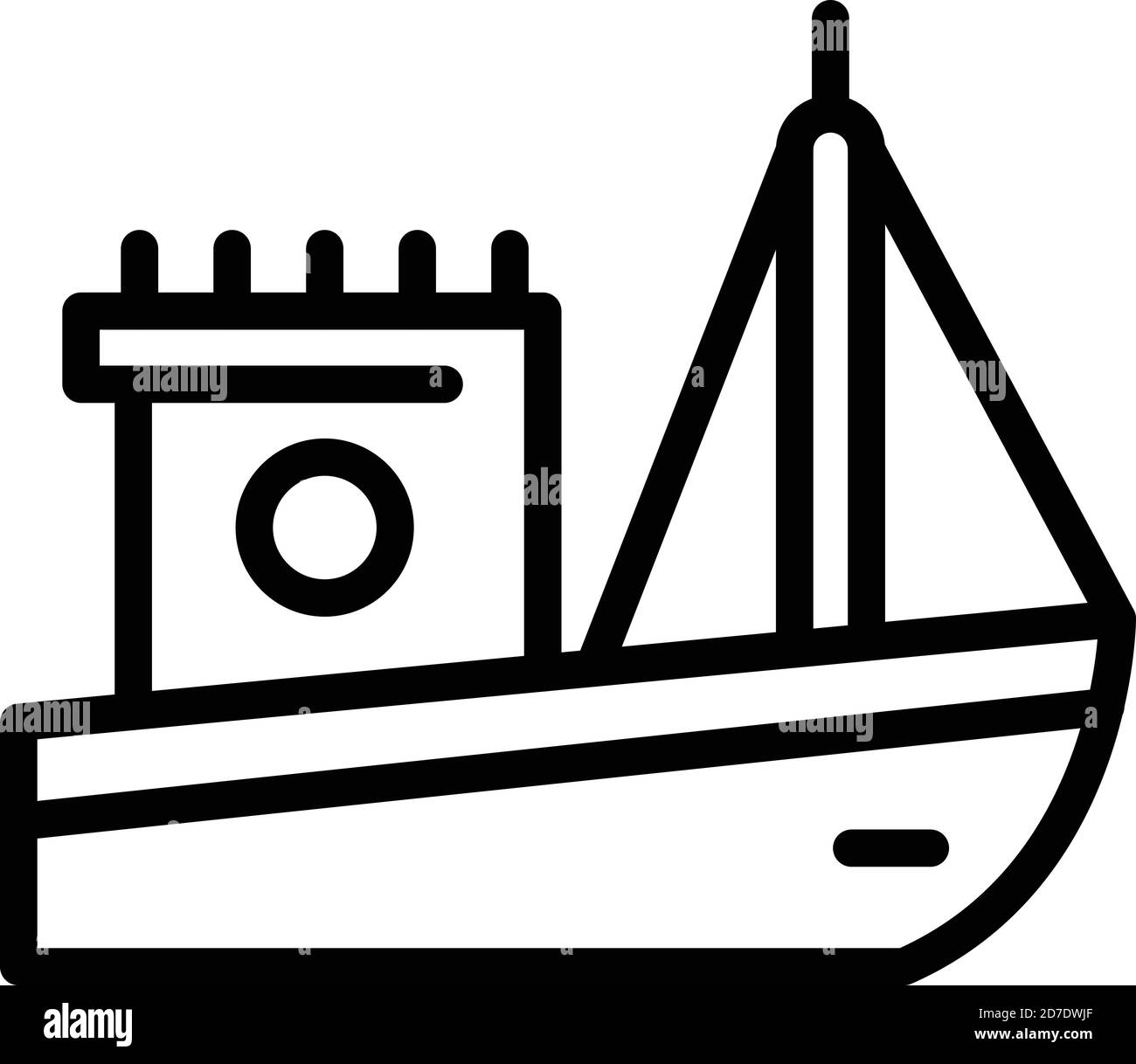 Nautical fishing boat icon. Outline nautical fishing boat vector icon ...