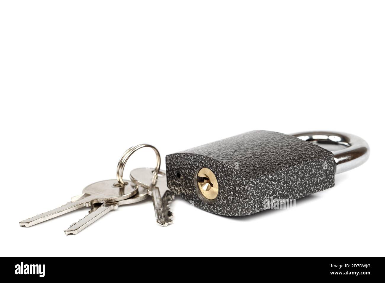 Padlock and keys isolated on white background Stock Photo - Alamy