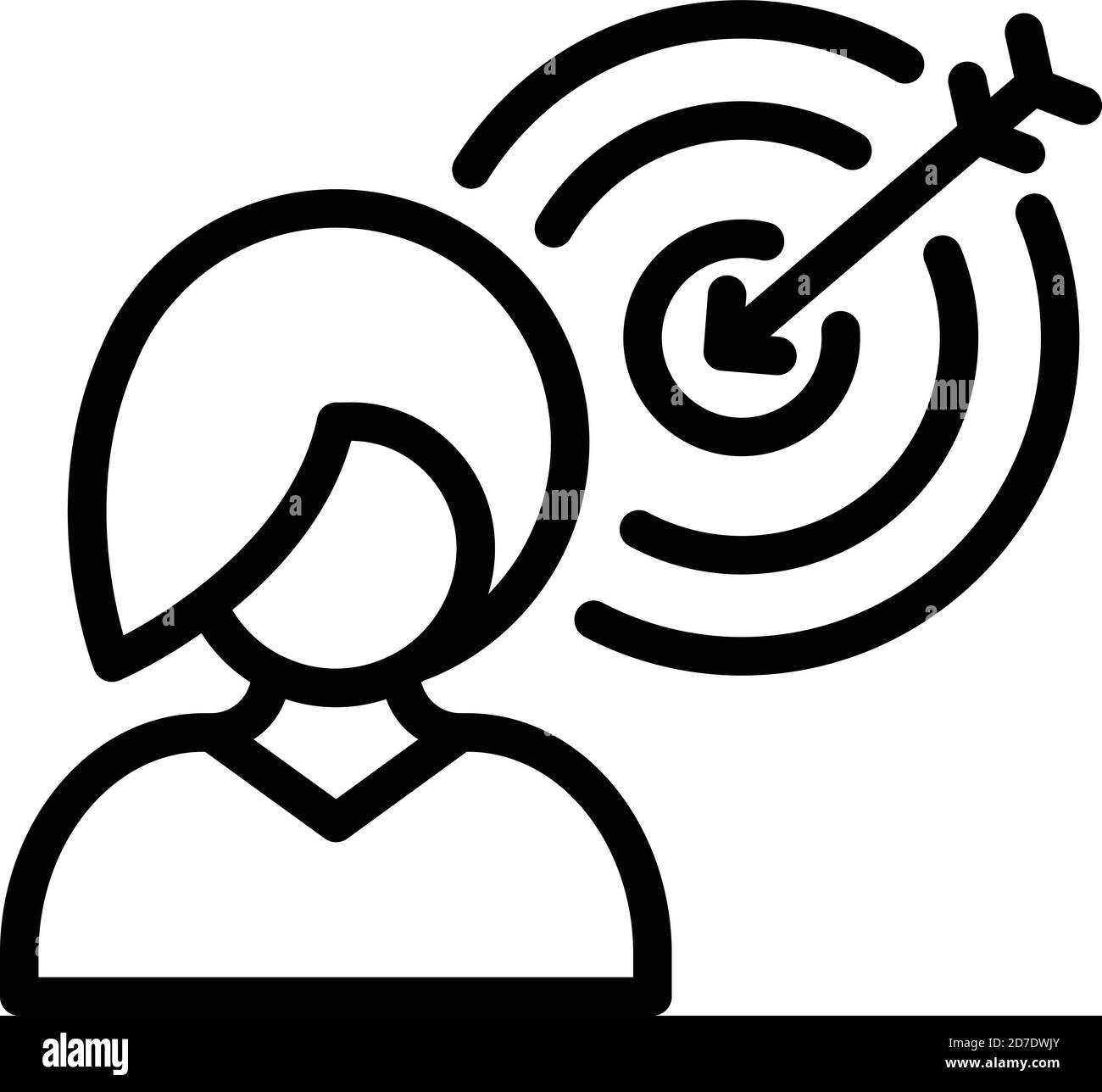 Student job target icon. Outline student job target vector icon for web ...