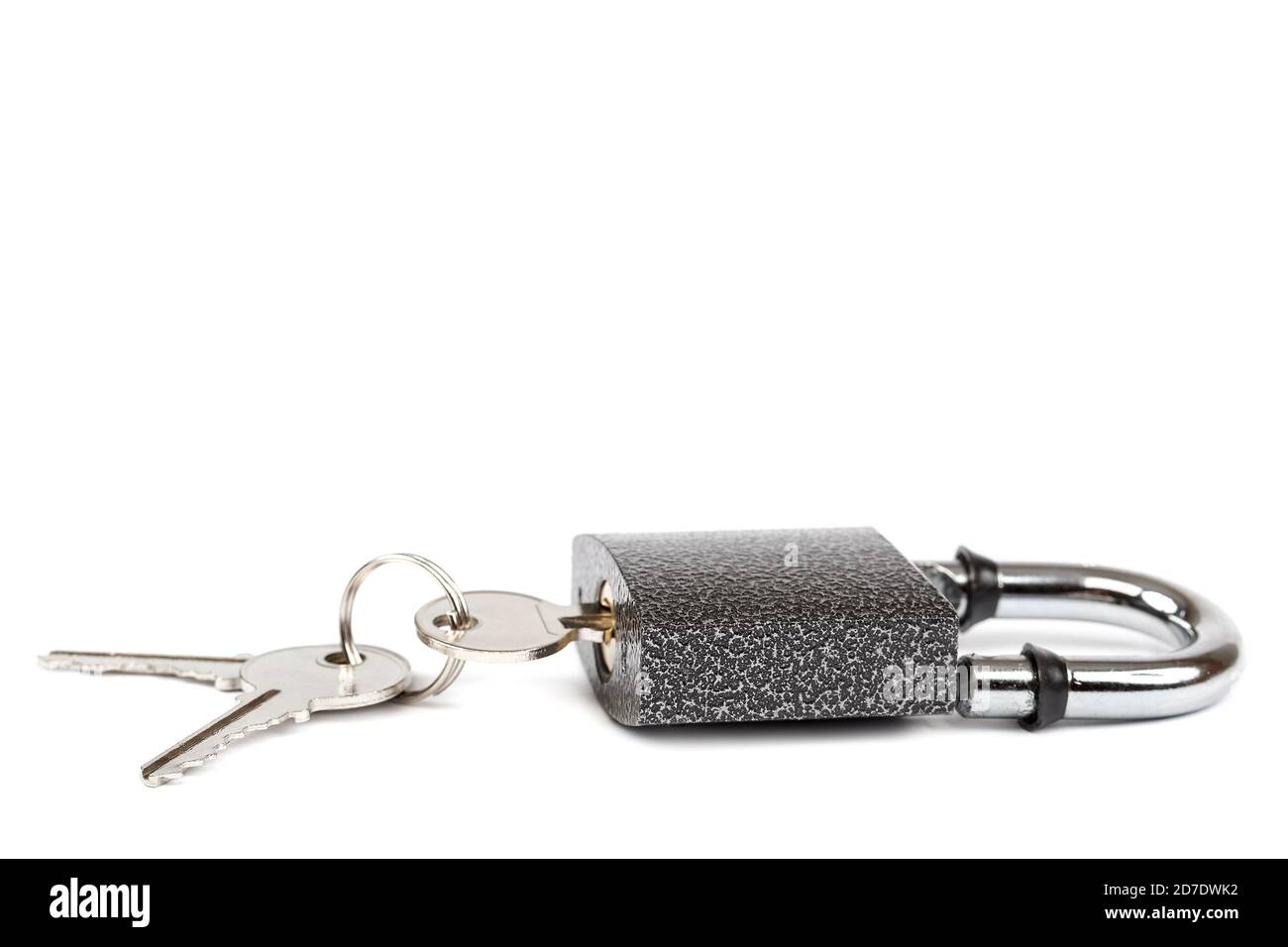 Padlock and keys isolated on white background Stock Photo - Alamy