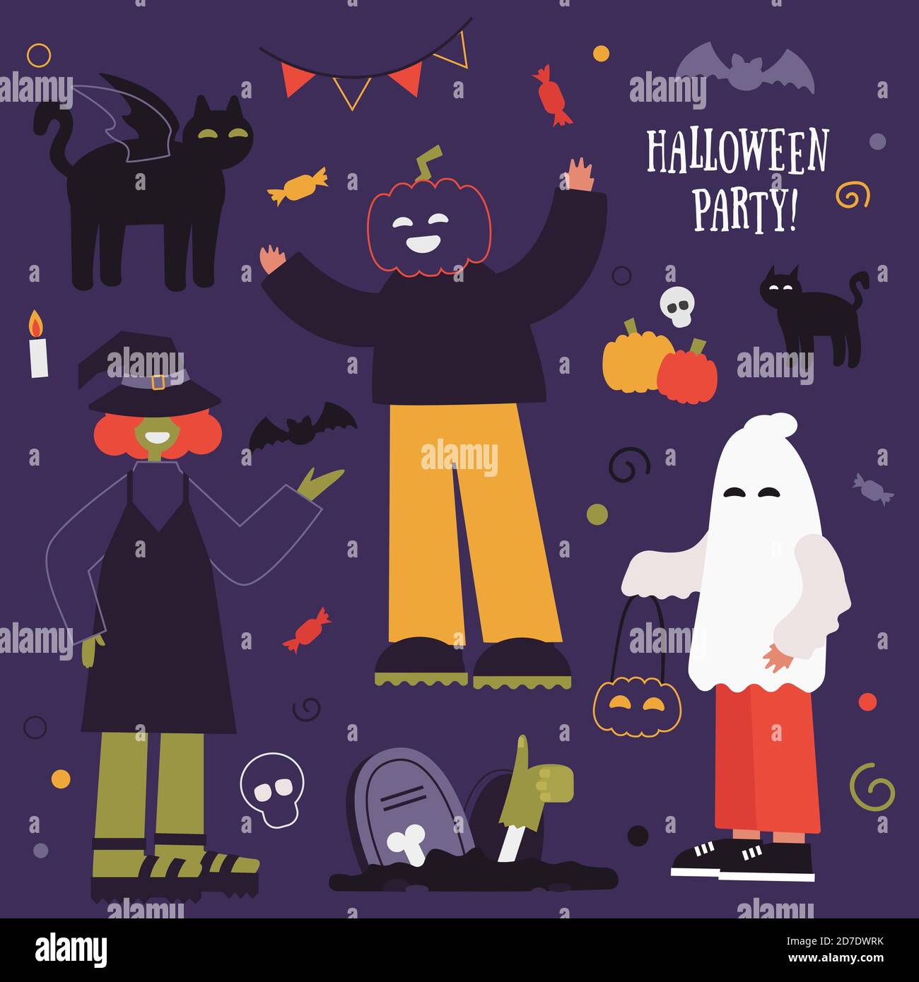 halloween party set Stock Vector Image & Art - Alamy