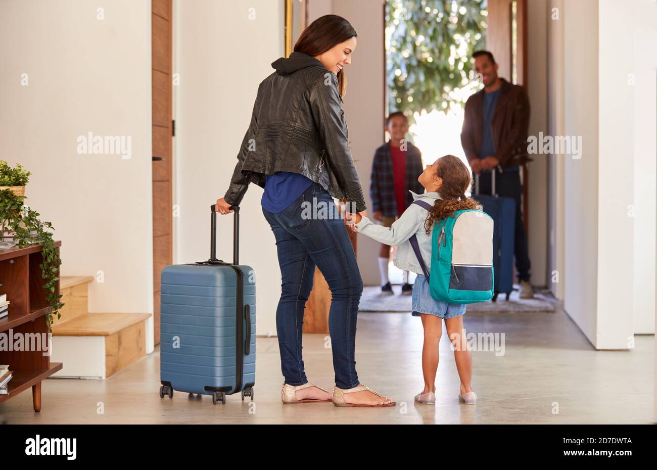 Suitcase woman leaving husband hi-res stock photography and images - Alamy