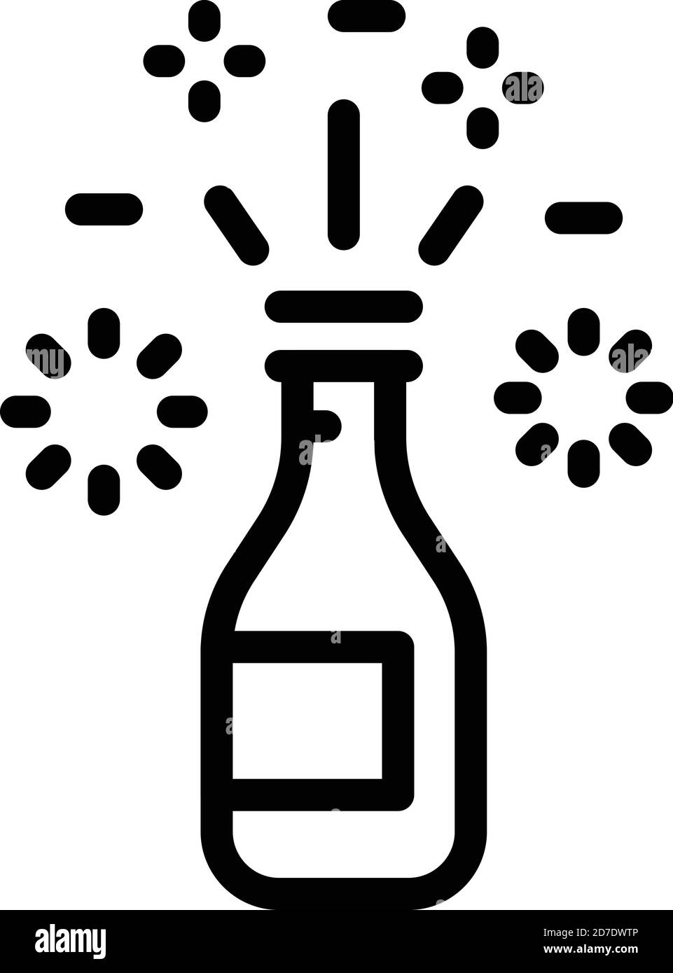 Festive bottle of champagne icon. Outline festive bottle of champagne ...