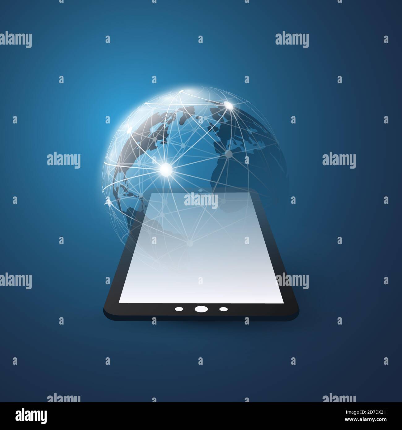 Cloud Computing Design Concept with Earth Globe and Tablet PC - Digital ...
