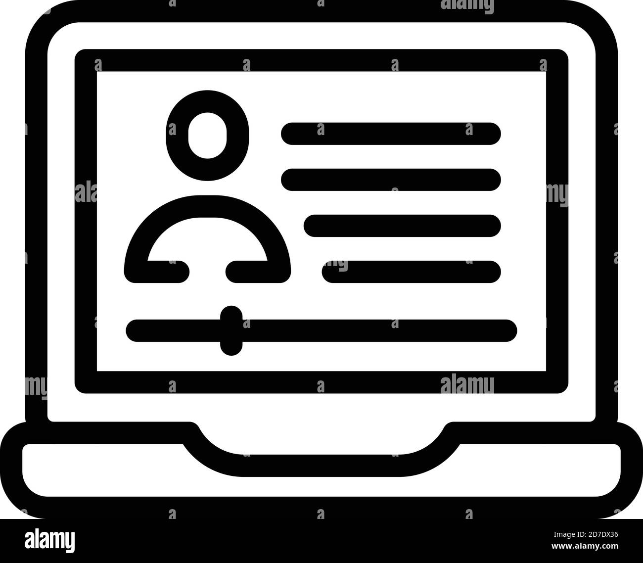 Student job laptop icon. Outline student job laptop vector icon for web ...