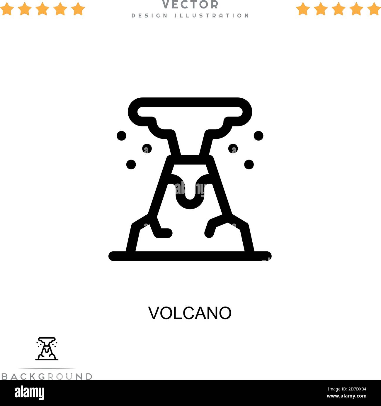 Volcano icon. Simple element from digital disruption collection. Line ...