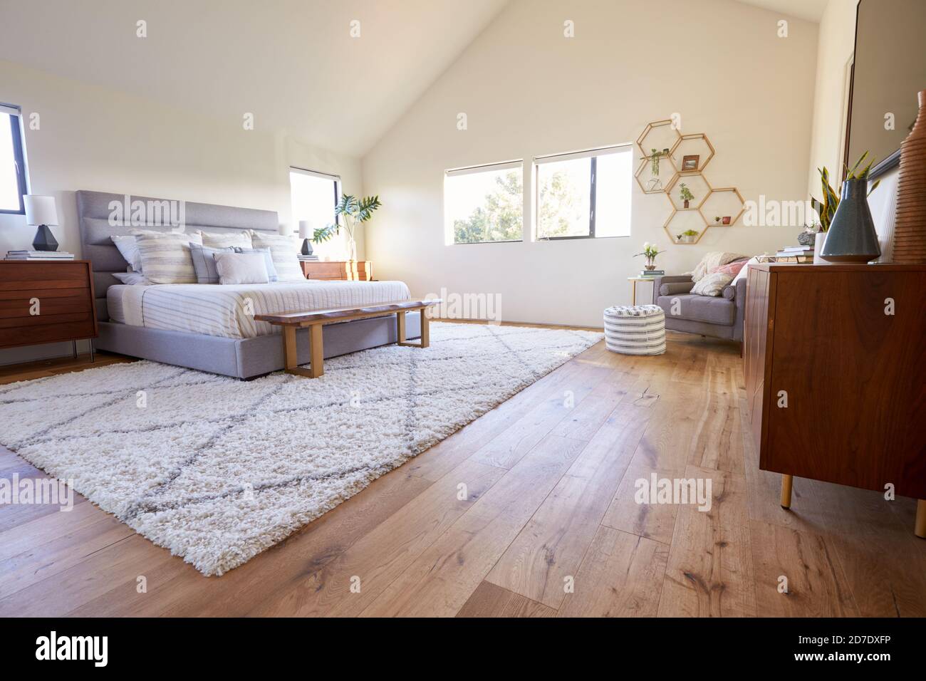 Interior Shot Of Stylish Modern Bedroom In Empty House Stock Photo - Alamy