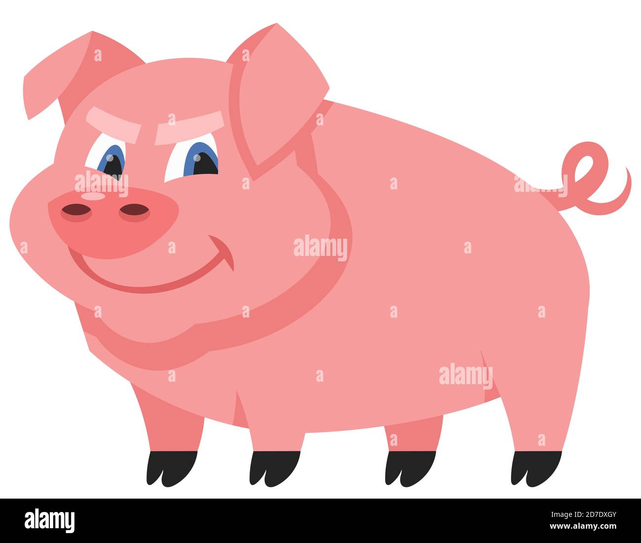 Standing male pig. Farm animal in cartoon style Stock Vector Image ...