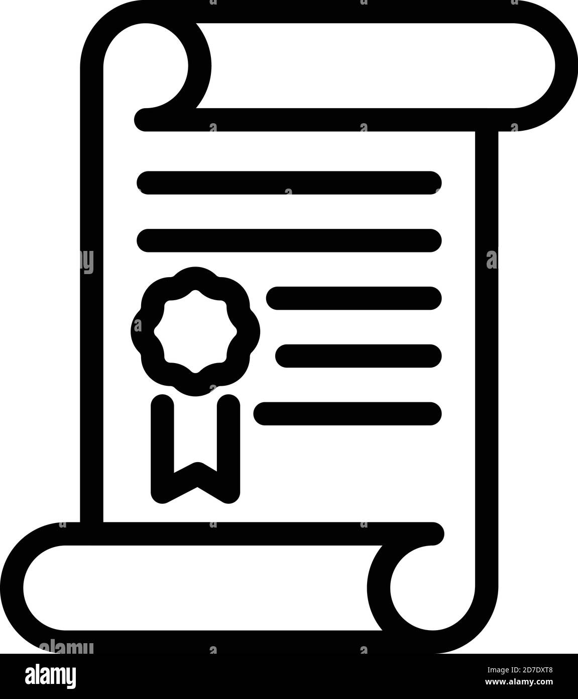 Graduation diploma papyrus icon. Outline graduation diploma papyrus ...