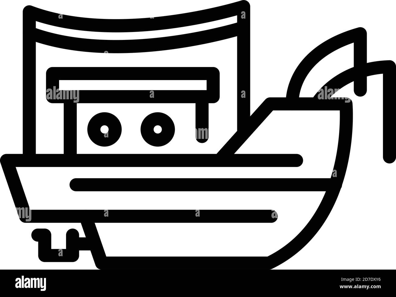 Marine fishing ship icon. Outline marine fishing ship vector icon for ...