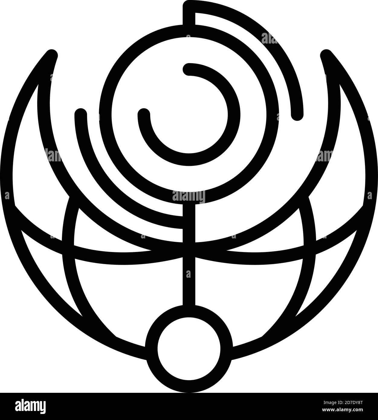 Moon emblem icon. Outline moon emblem vector icon for web design ...