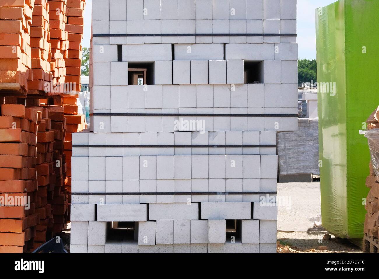 Construction Material Warehouse Stack Bricks High Resolution Stock ...