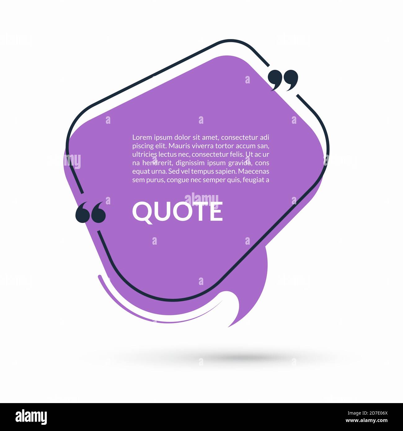 Quote speech bubble, blank text balloon with frame and quotes isolated ...