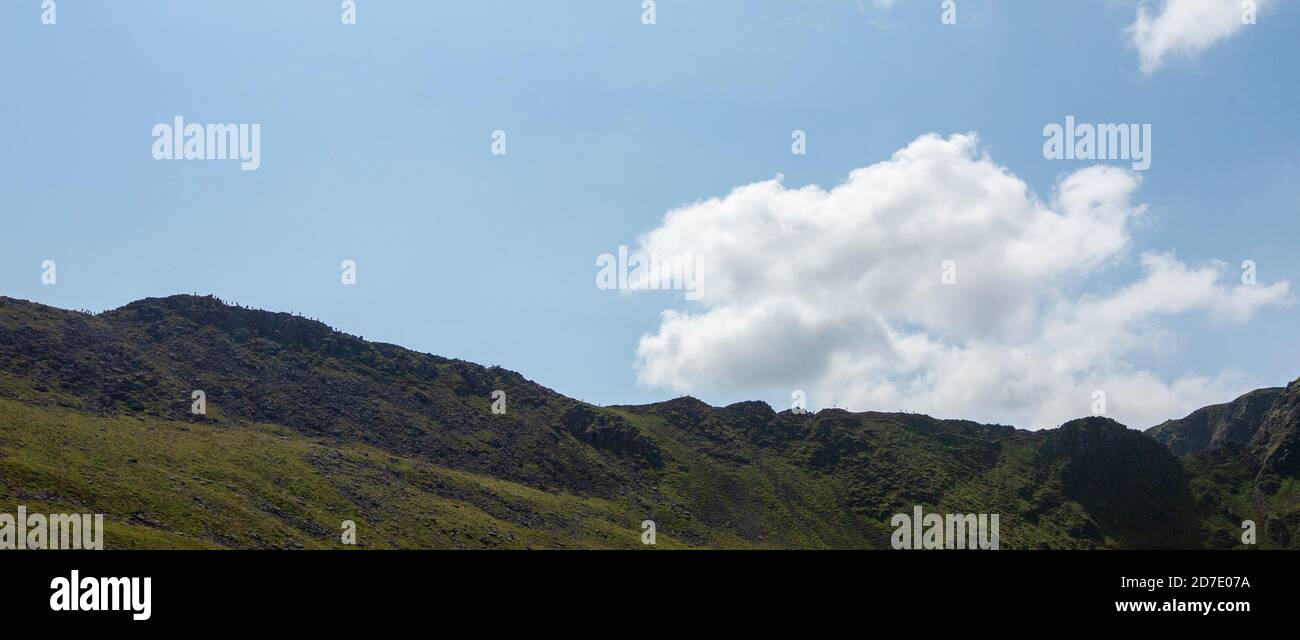 Striding Edge on Helvellyn, hideously busy during the summer of 2020 ...