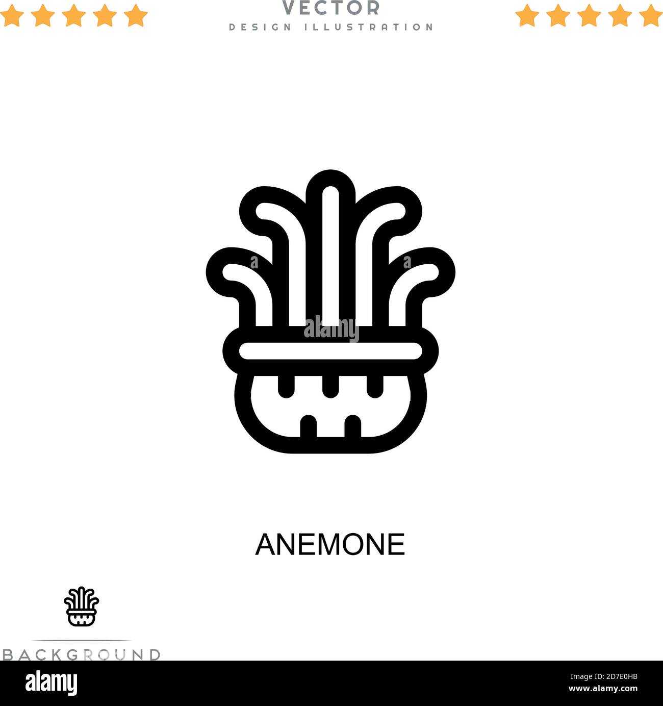 Anemone icon. Simple element from digital disruption collection. Line ...