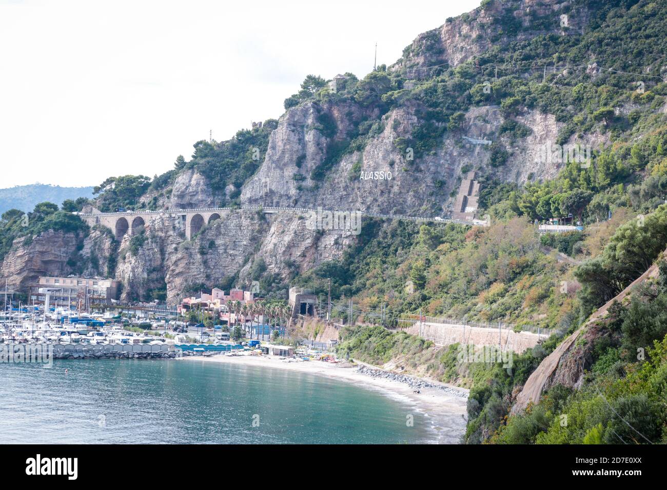 Alassio, Italian roman city of the Ligurian riviera, in summer days ...