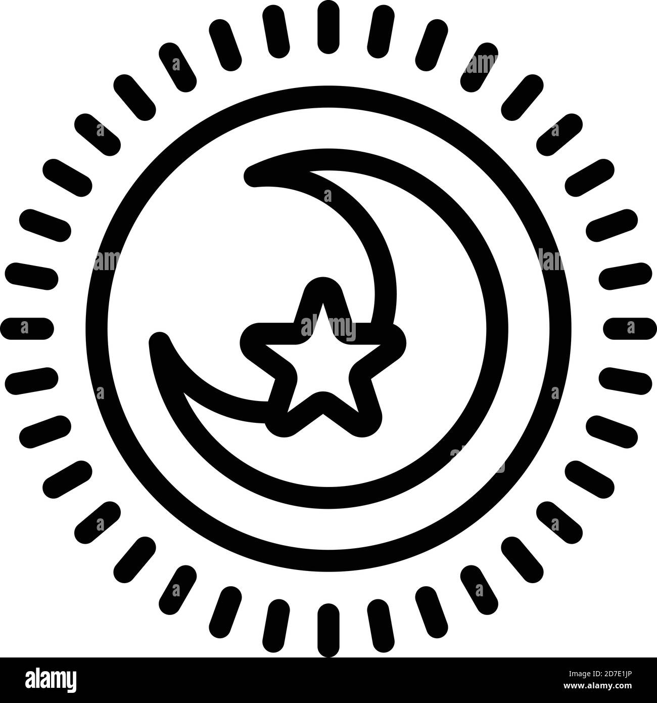 Moon star icon. Outline moon star vector icon for web design isolated ...
