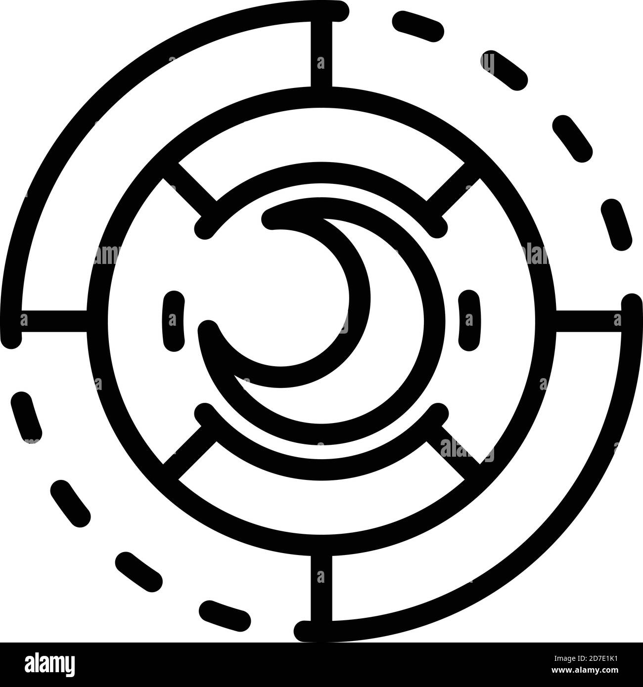 Moon in circle icon. Outline moon in circle vector icon for web design ...