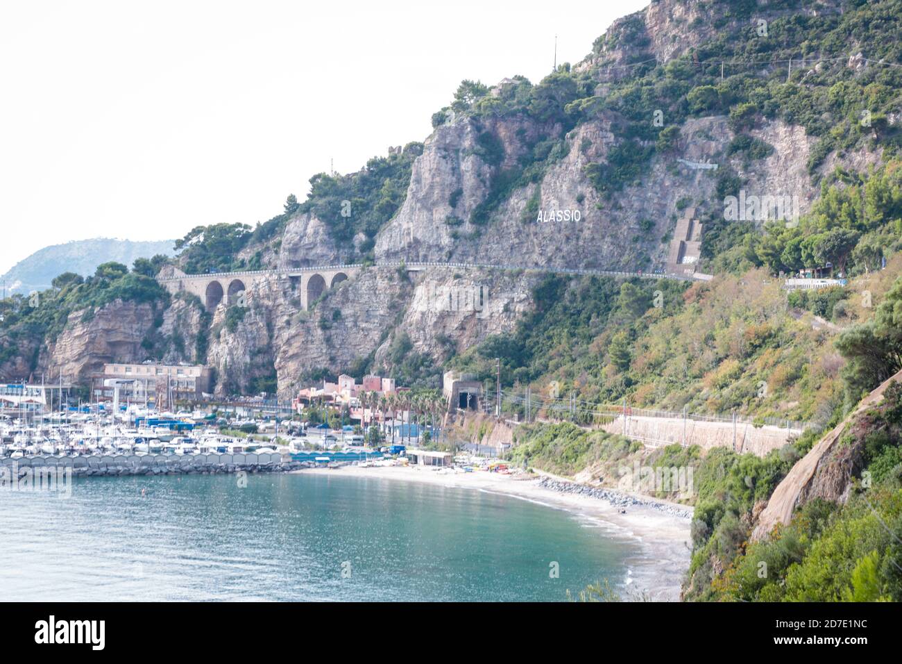 Alassio, Italian roman city of the Ligurian riviera, in summer days ...
