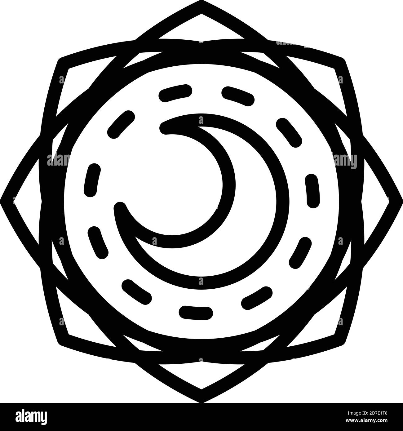 Boho moon icon. Outline boho moon vector icon for web design isolated ...
