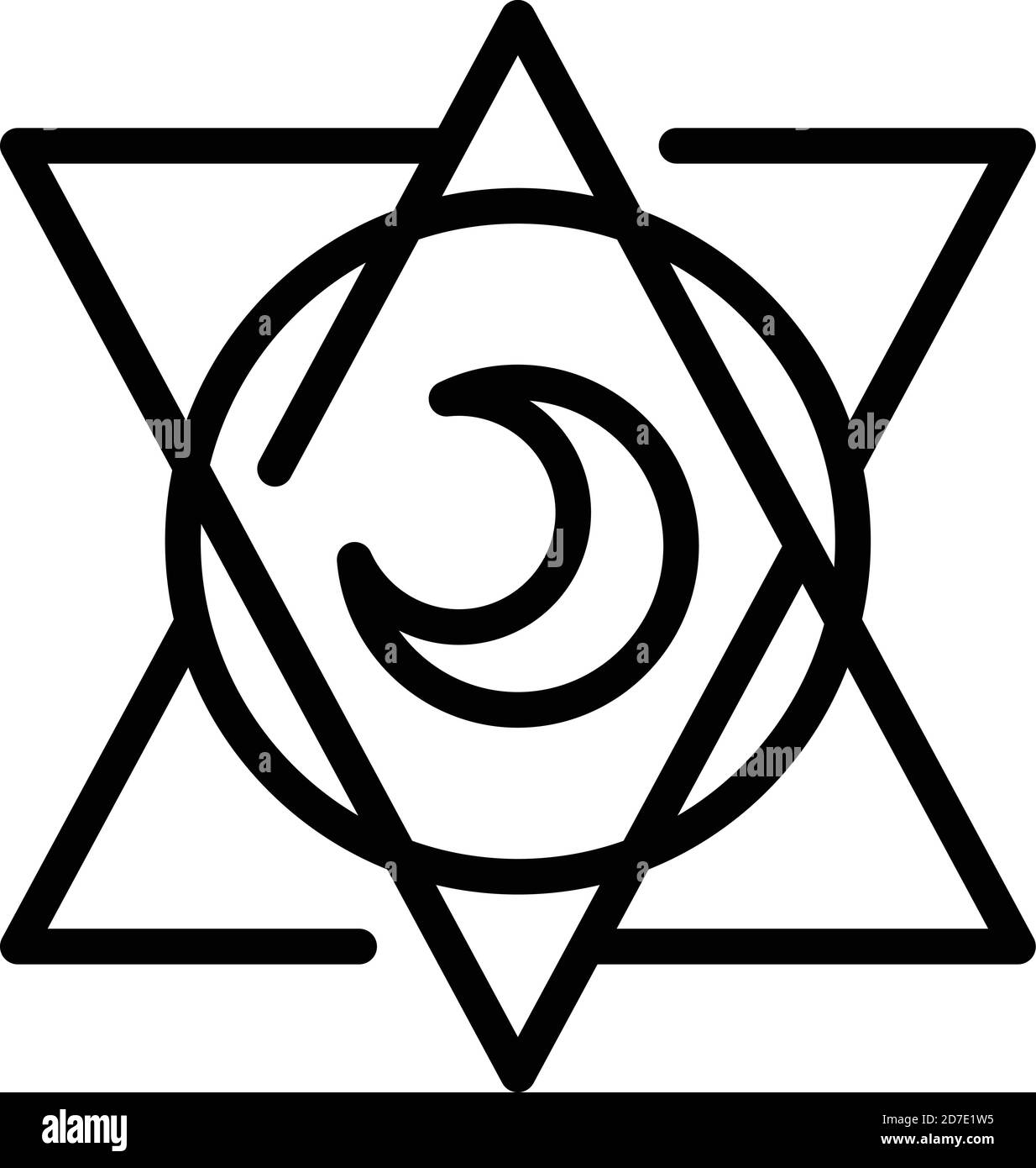 Mystical moon icon. Outline mystical moon vector icon for web design ...