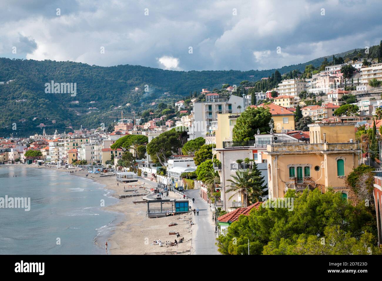 Alassio, Italian roman city of the Ligurian riviera, in summer days ...