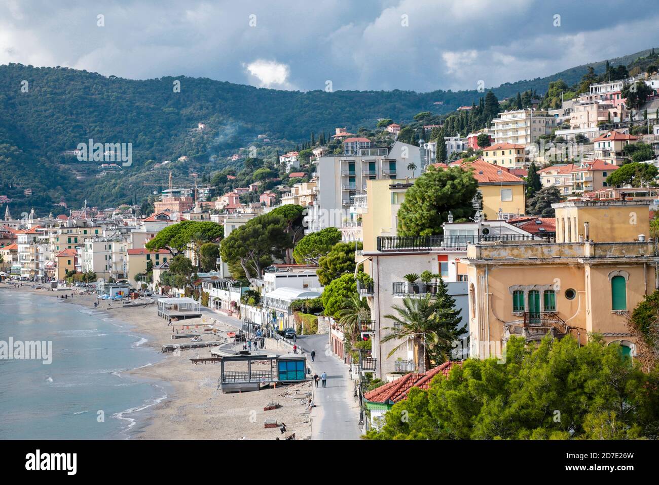 Alassio, Italian roman city of the Ligurian riviera, in summer days ...