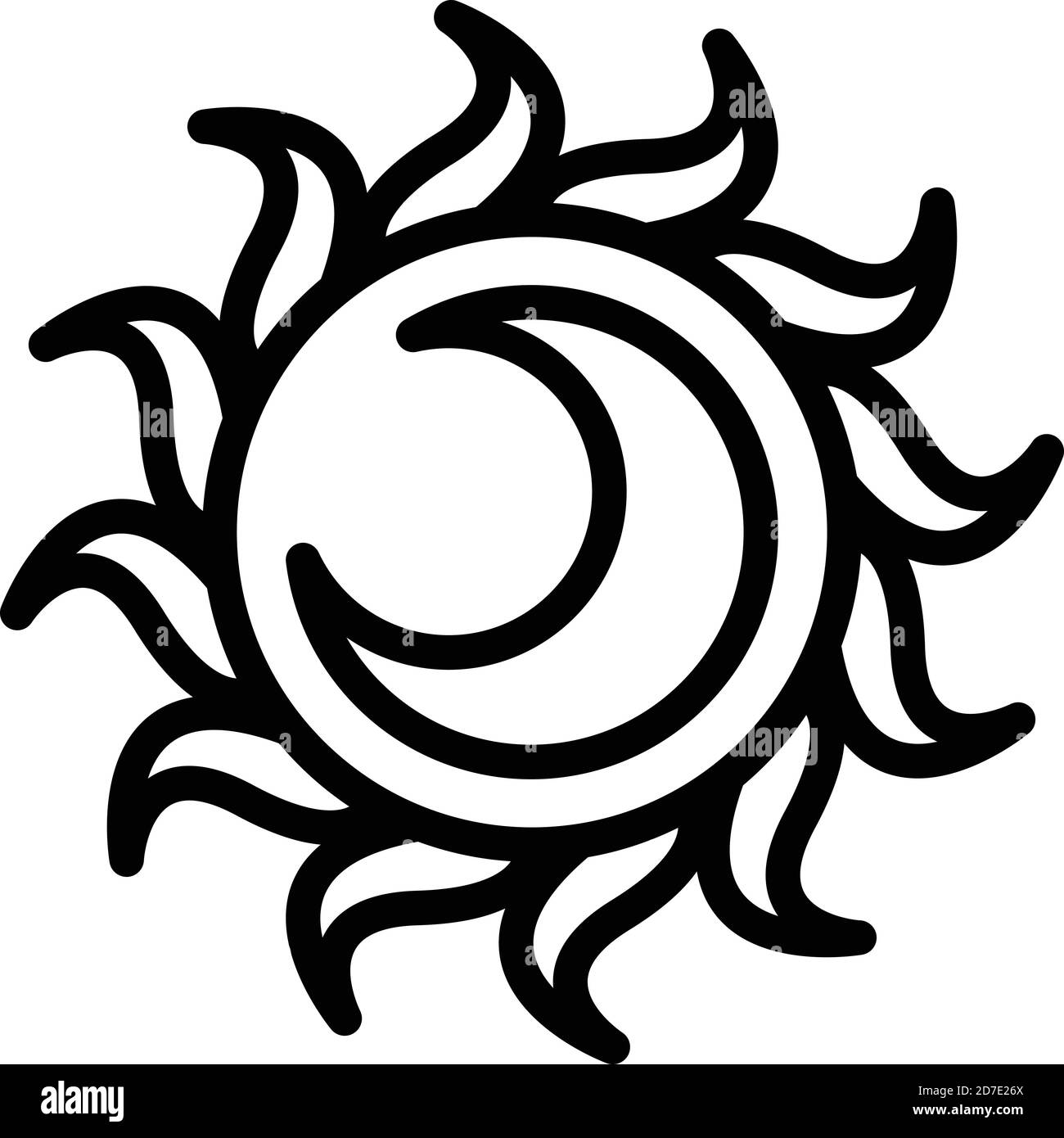 Nature sun moon icon. Outline nature sun moon vector icon for web ...