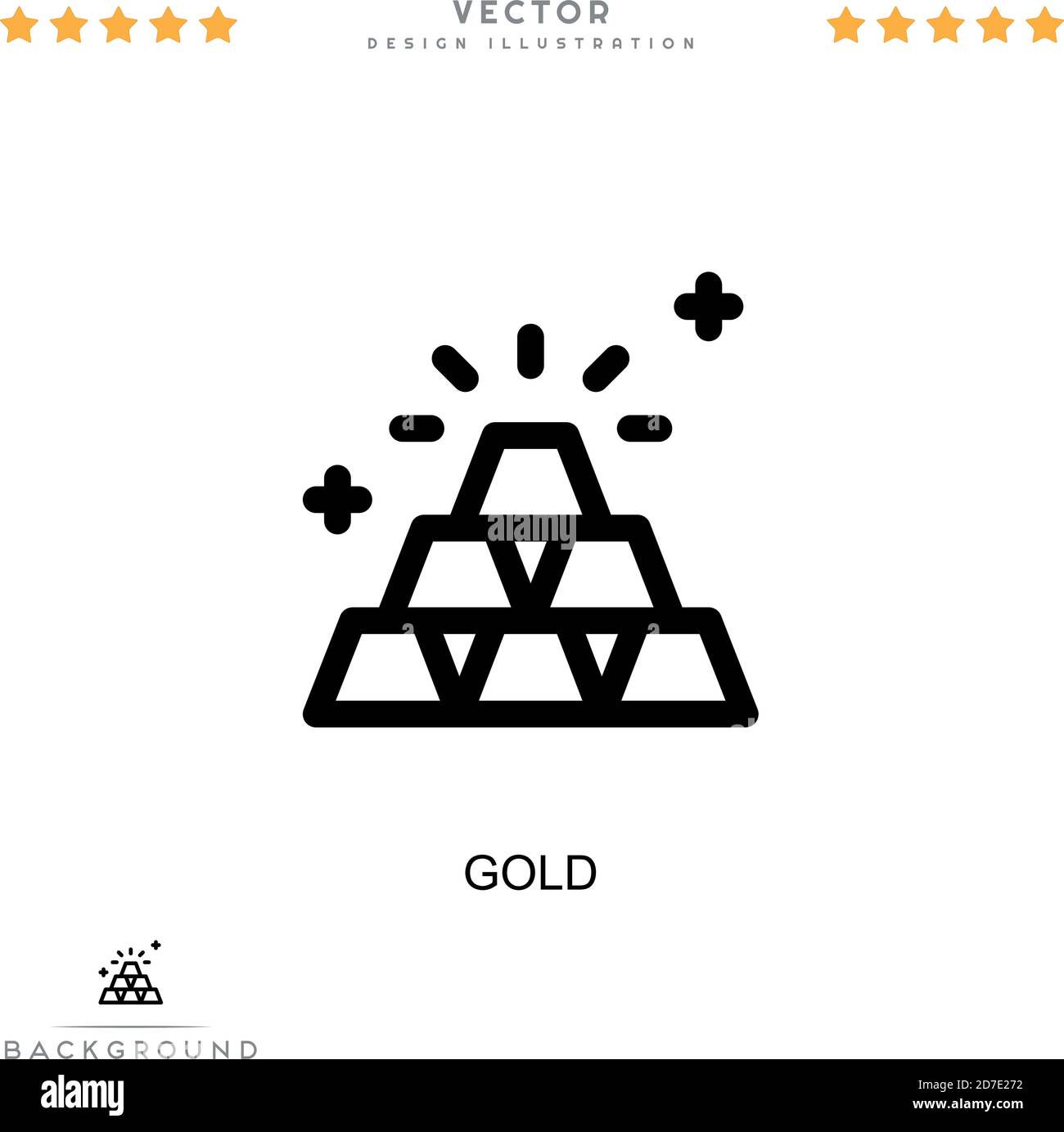 Gold icon. Simple element from digital disruption collection. Line Gold ...