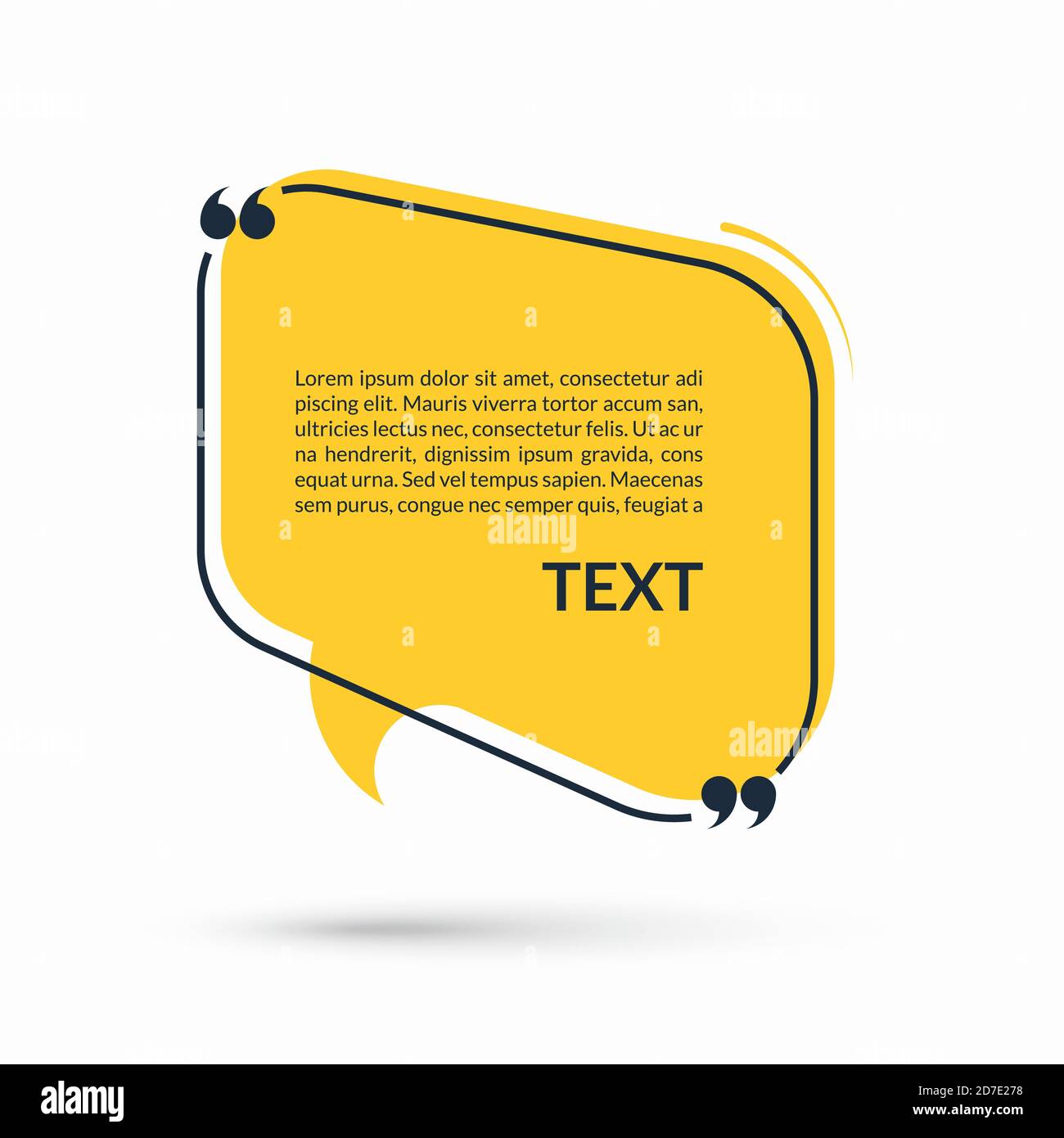 Quote speech bubble, blank text balloon with frame and quotes isolated ...