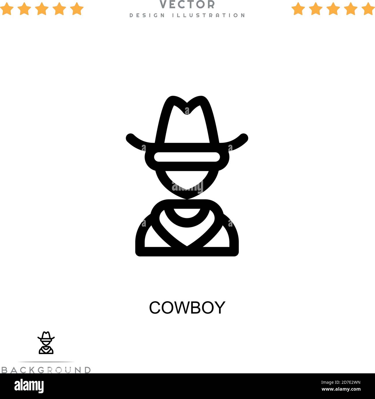 Cowboy icon. Simple element from digital disruption collection. Line ...