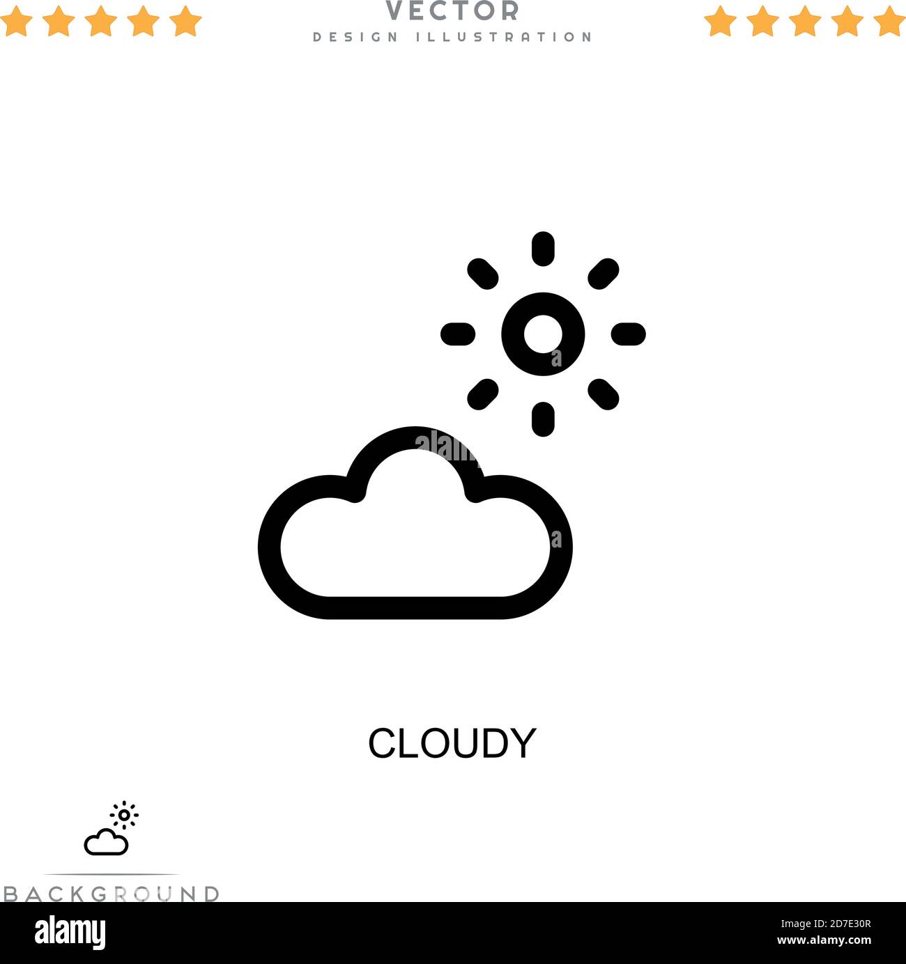 Cloudy icon. Simple element from digital disruption collection. Line ...